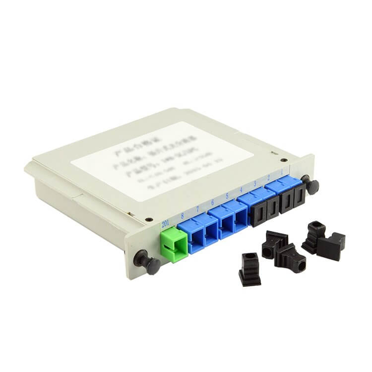 PLC Splitter 1x8 SC UPC Cassette Card Type Optical Splitter
